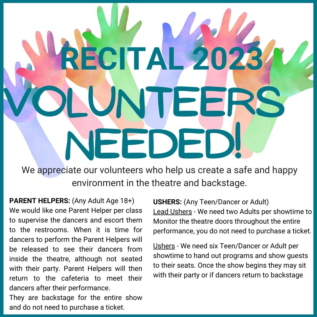 Recital Volunteers | Kathy Blake Dance Studios